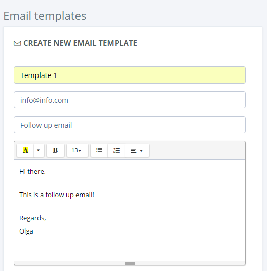 Calling campaign: Email templates | Nectar Desk Knowledgebase